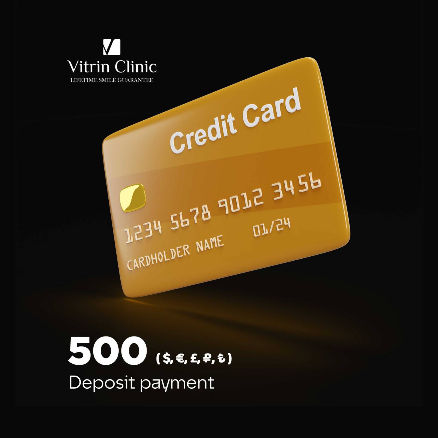 Dental Treatment Deposit Payment - 500 ($, €, £, ₽, ₺) - Vitrin Clinic